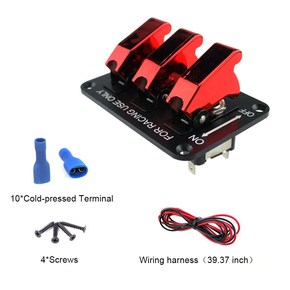 3 Gang 12v DC Carbon Fiber Race Car Rocker Toggle Switch Panel - Buy ...