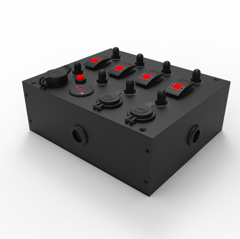 Custom 12 Volt Rocker Switch Control Box with Voltage Meter and Circuit ...