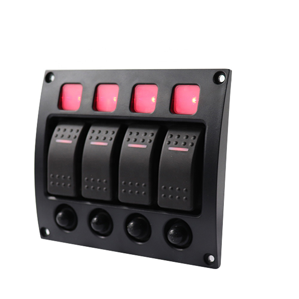 Wholesale 4 Gang 12V Rocker Switch Panel with Push Button Reset Circuit ...