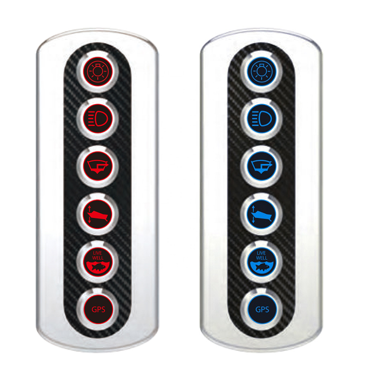 6 Gang 12v DC Carbon Fiber Push Button Switch Panel - Buy Push Button ...