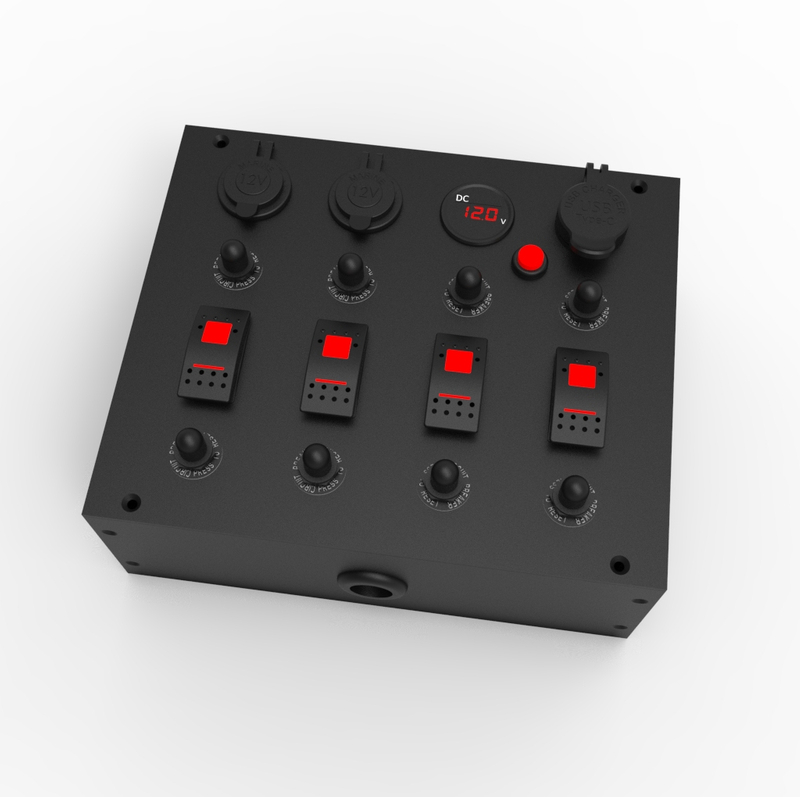 Custom 12 Volt Rocker Switch Control Box with Voltage Meter and Circuit ...