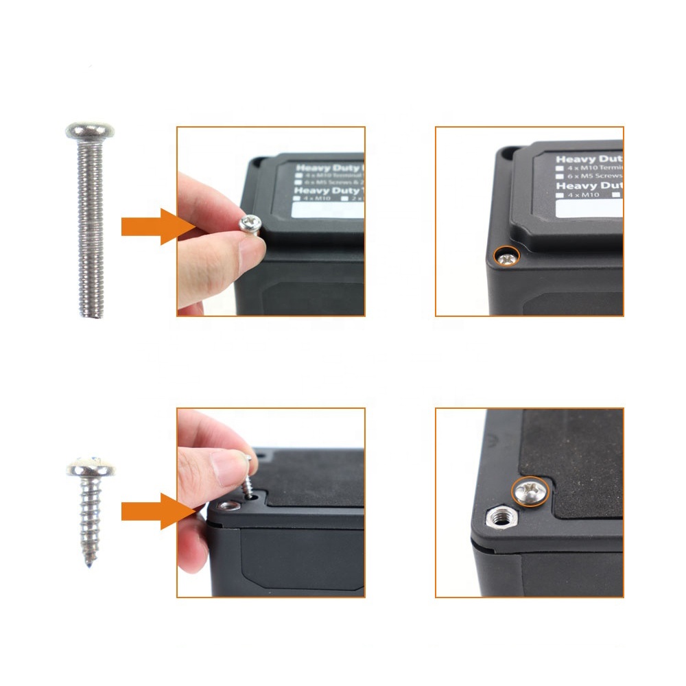 100A 12-Way Screw Dual Row Marine Busbar Box Black - Buy 100A Busbar ...